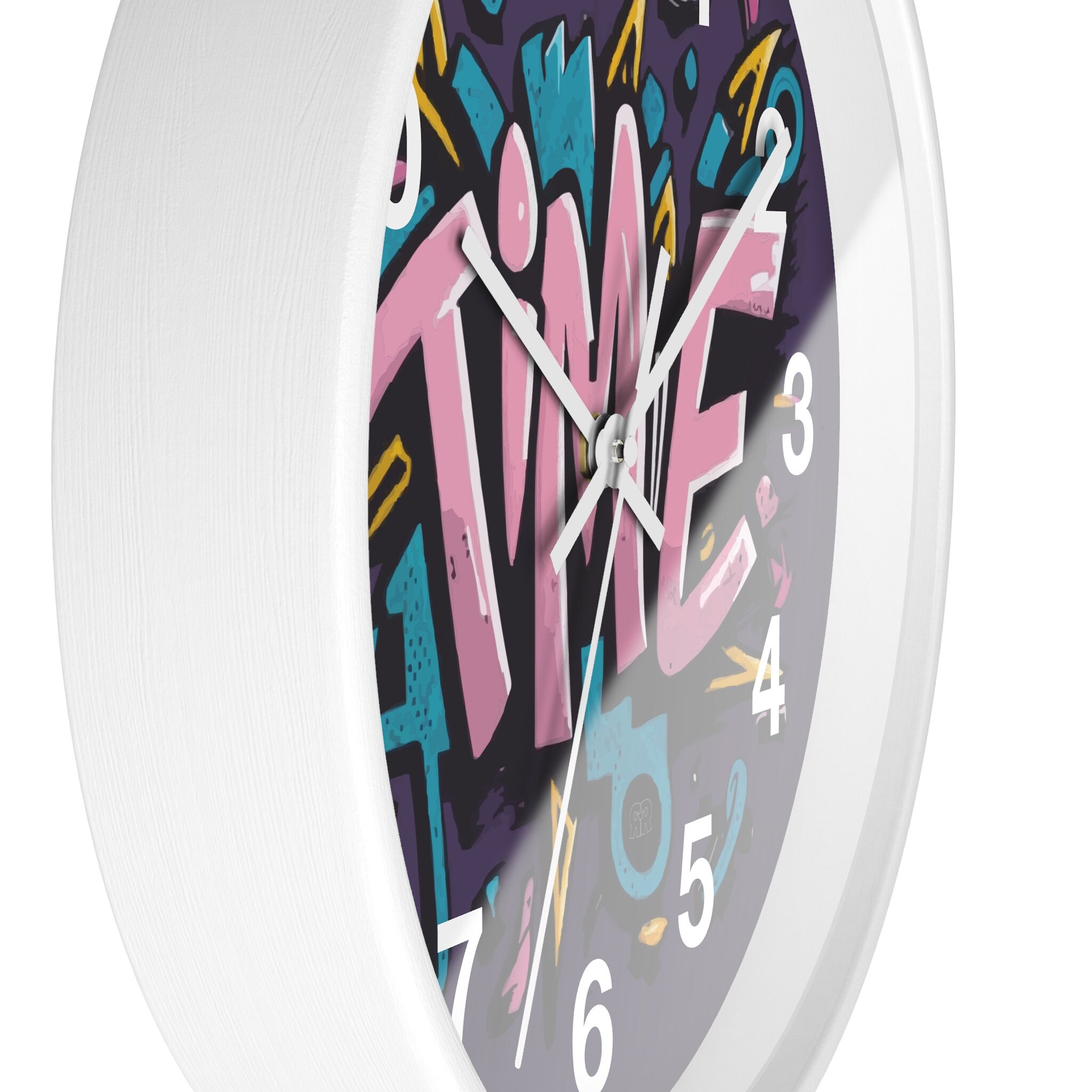 TIME Graffiti Style Wall Art Clock Stylish Unique Urban Decor Modern ...