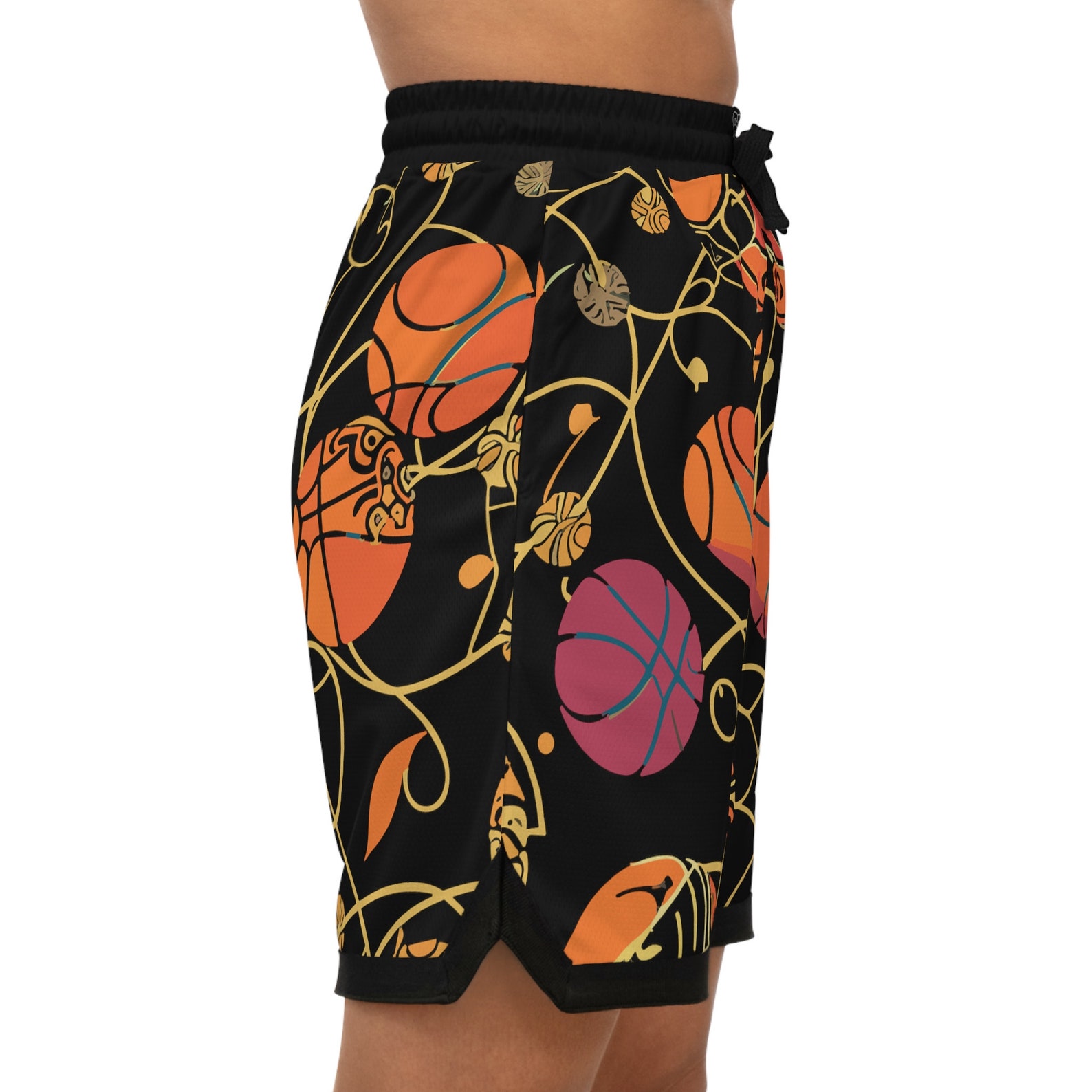 Black Vignette Basketball Shorts Street-ready Courtside Cool Fashion ...