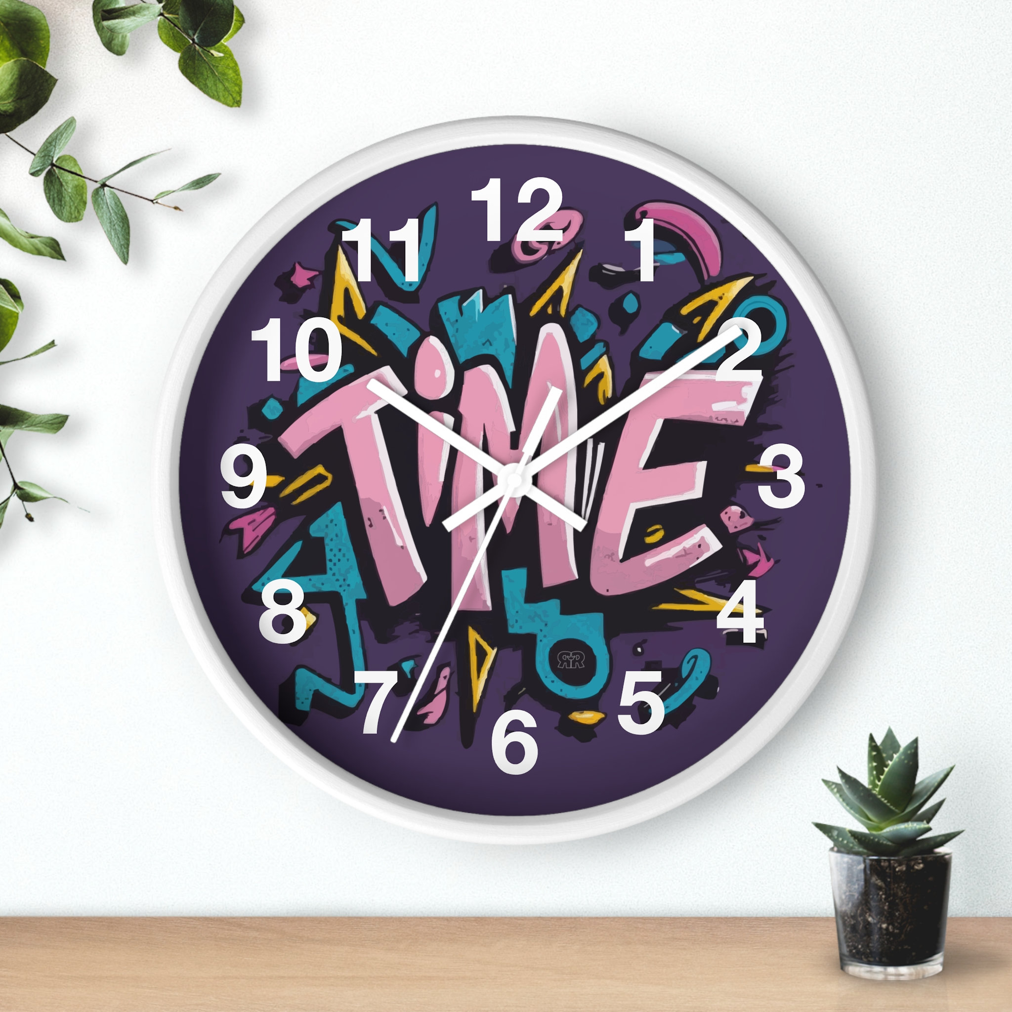 TIME Graffiti Style Wall Art Clock Stylish Unique Urban Decor Modern ...