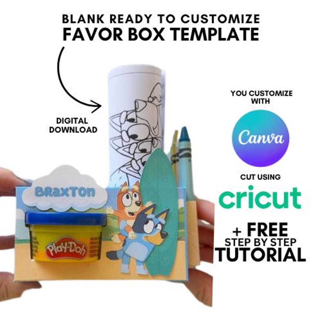 Party Favor Box Template, Dough Party Favor Template, Crayon Party ...
