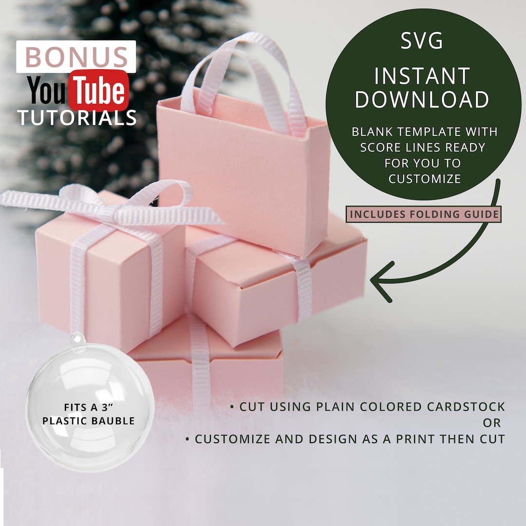 Mini Boxes Template, Miniature Box Svg, Miniature Shopping Bag Svg ...