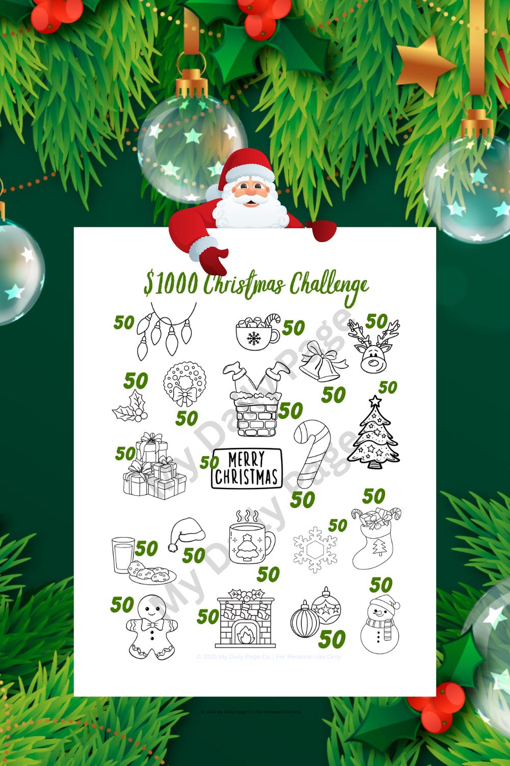 Christmas Savings Challenge Printable: Holiday Budget Tracker (digital ...