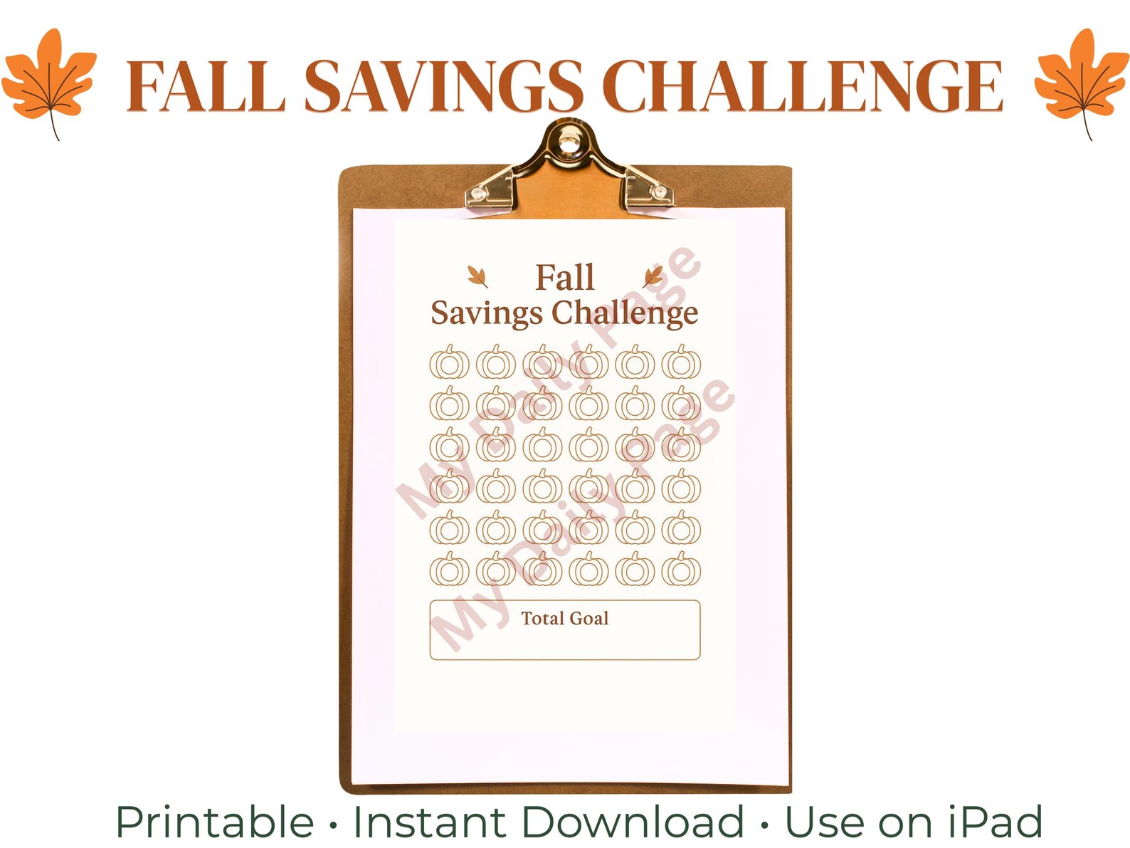 Fall Pumpkin Savings Challenge Printable: Autumn Budget Tracker ...