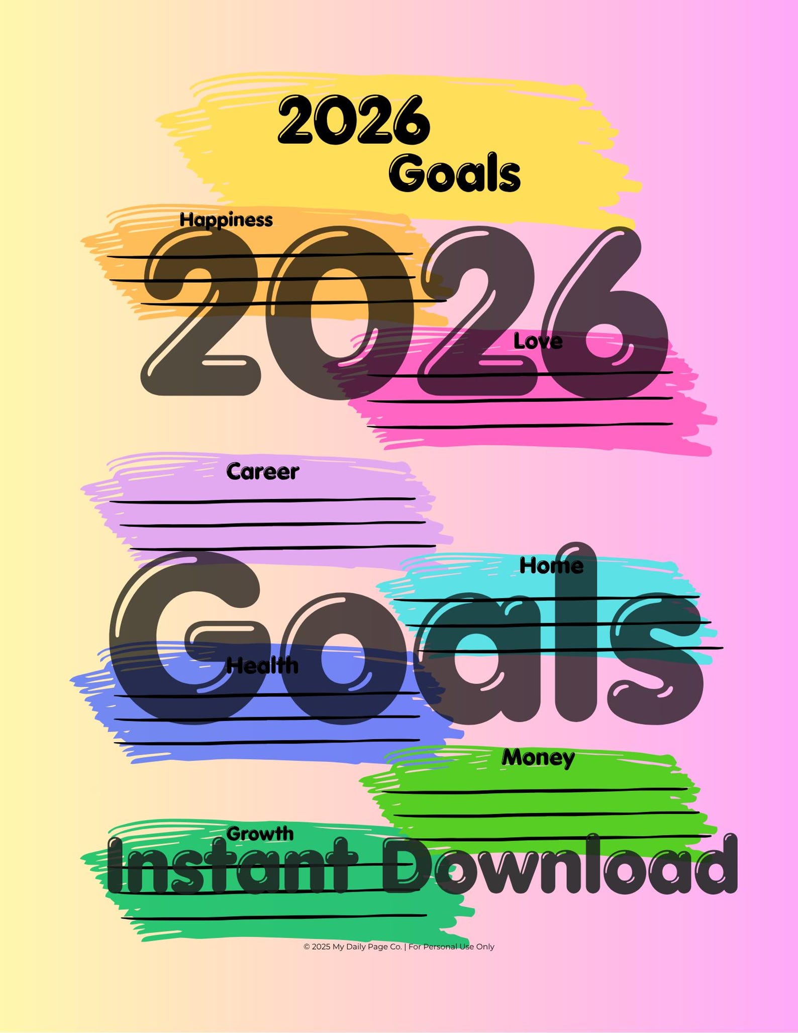 2026 Goal Planner | Vision Board & Tracker (printable PDF) - Etsy