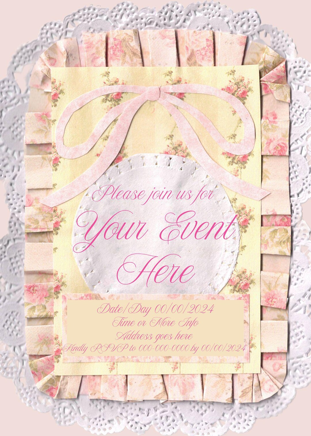Girly Girl Invitation - Etsy