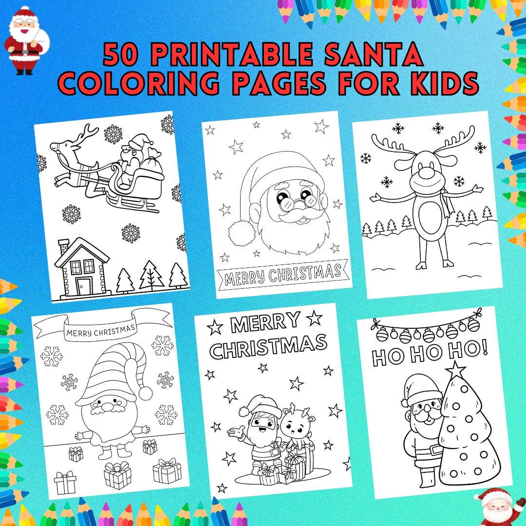 Kids Christmas Coloring Pages 50 Printable Holiday Activities With ...