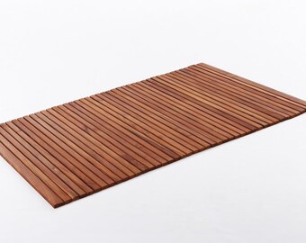 Wood bath mat | Etsy