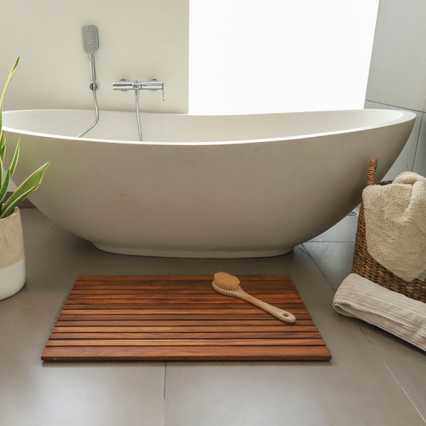 Teak Shower Mat Etsy