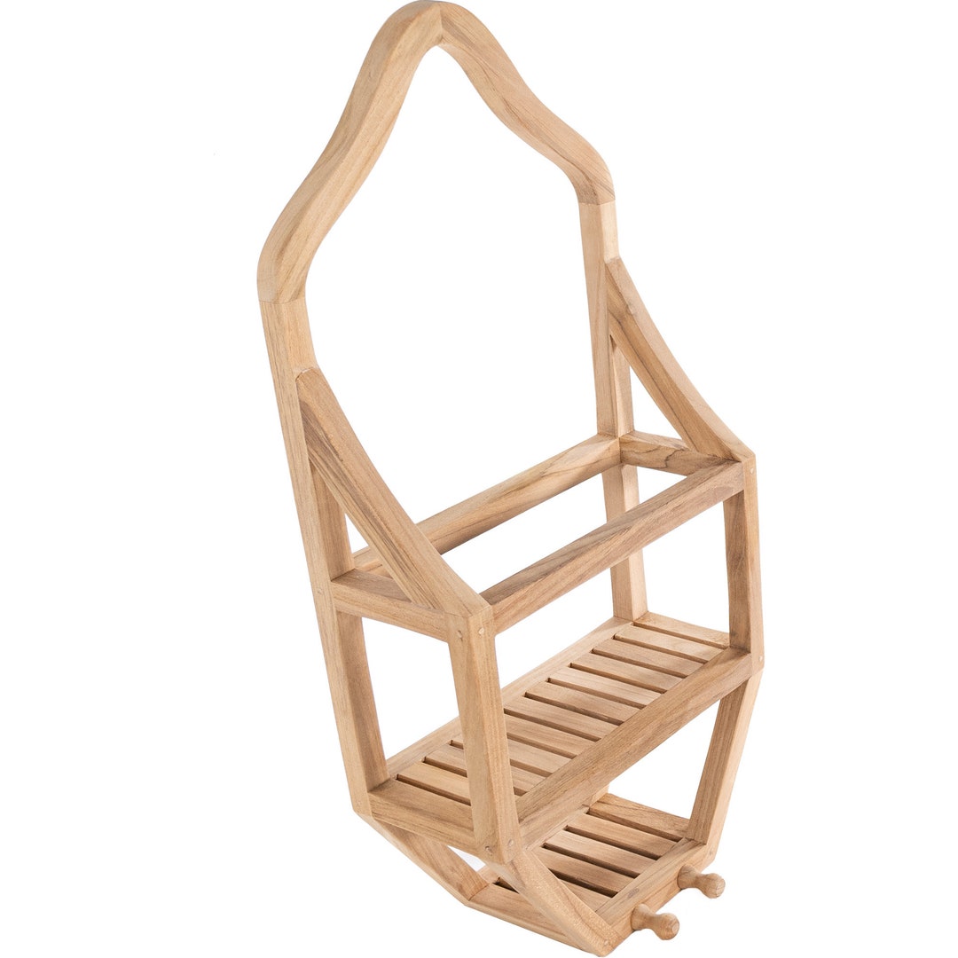 Nordic Style Natural Teak Wood Shower Caddy - Etsy