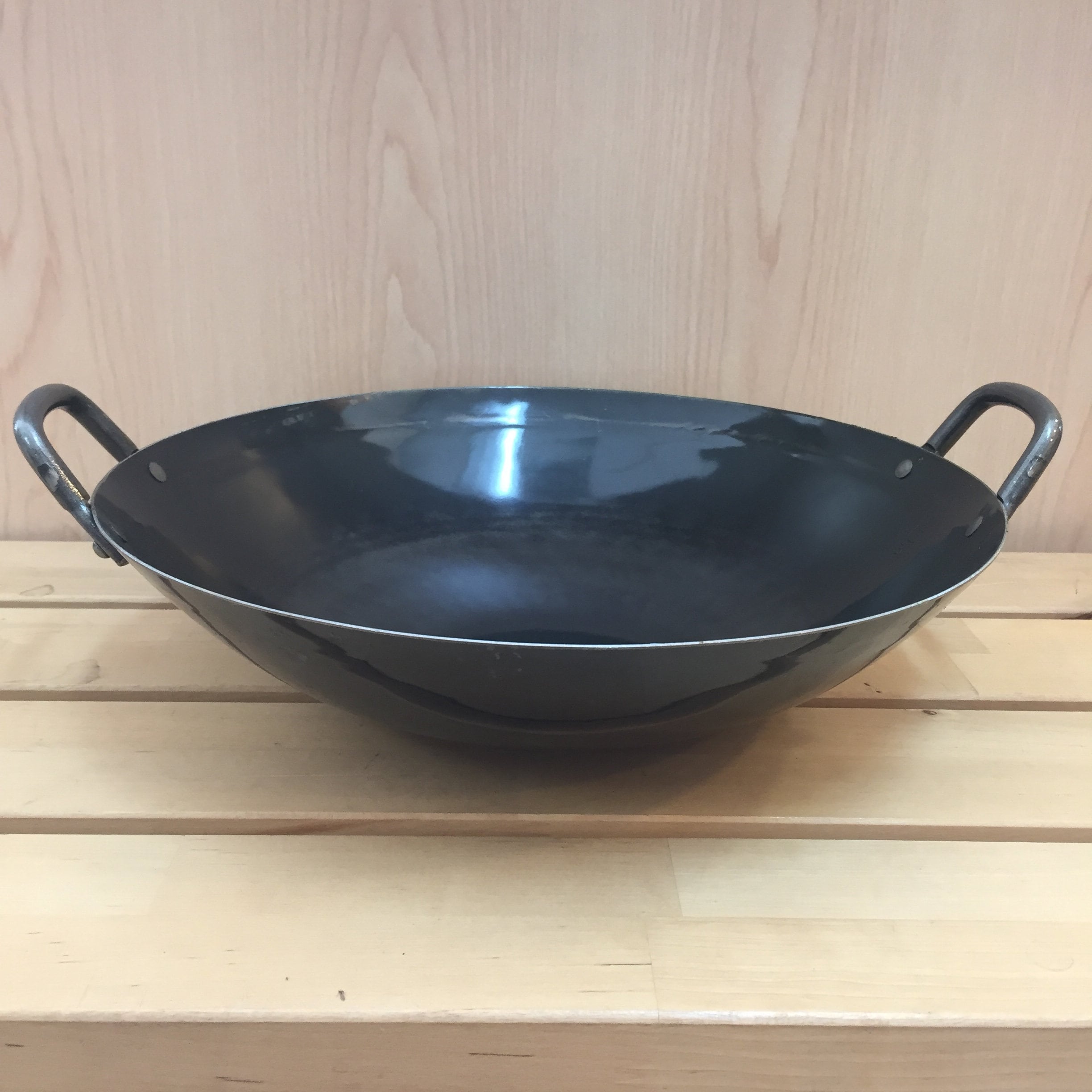 Yamada Kogyosho Round Bottom Hammered Chinese Wok Double Handle With ...