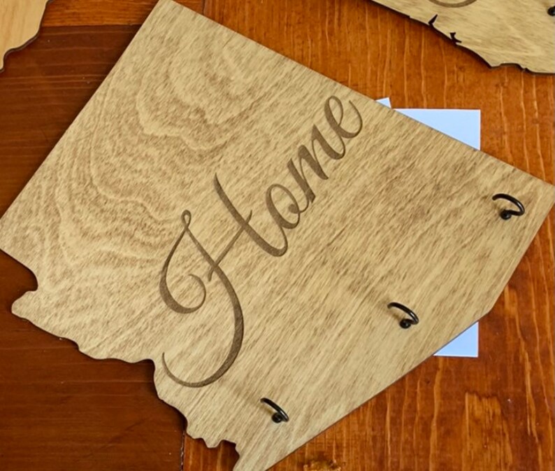 State Shaped Key Holder, Key Hanger, State Hooks, Personalized State ...