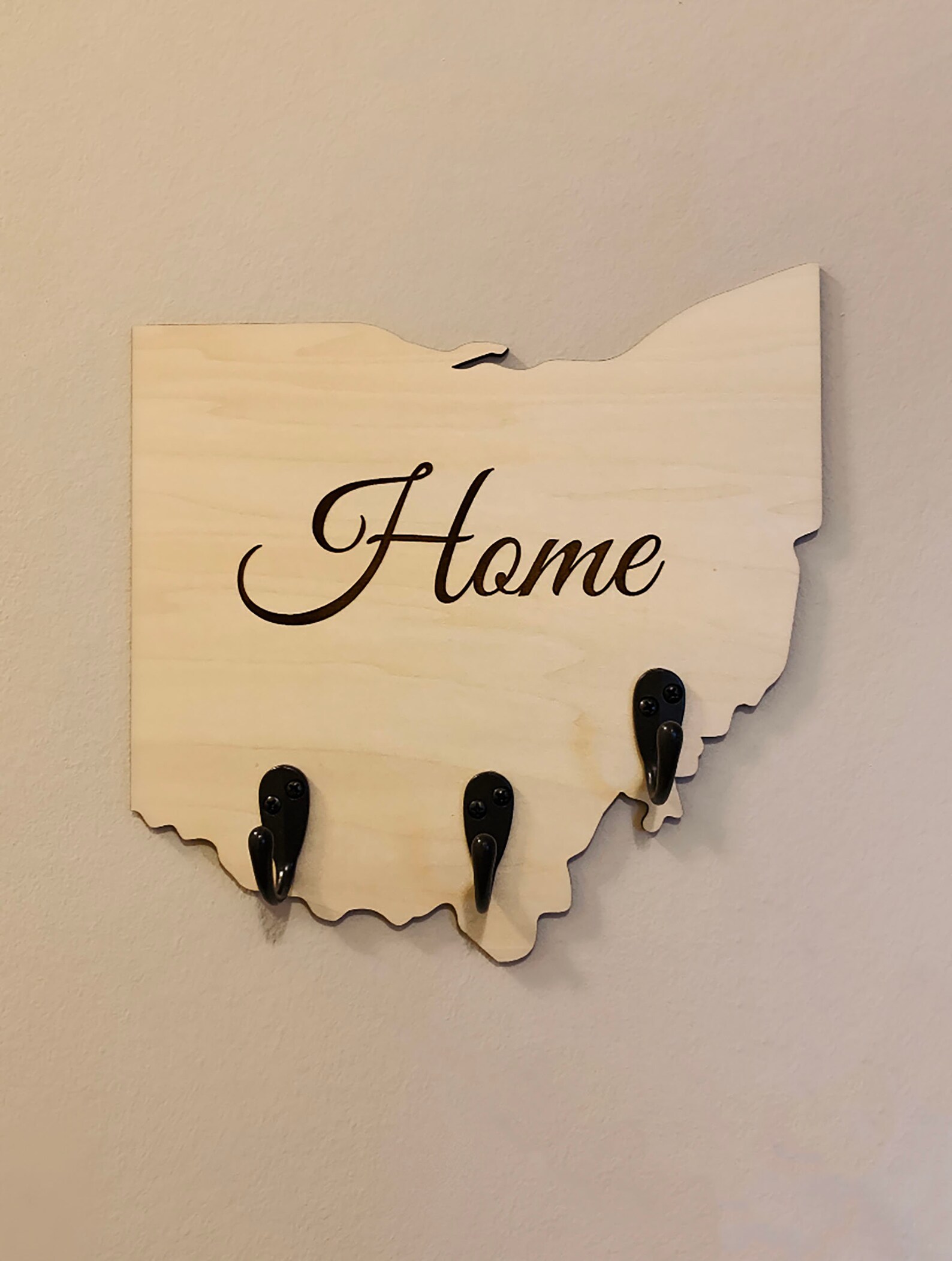 State Shaped Key Holder Key Hanger State Hooks Personalized | Etsy