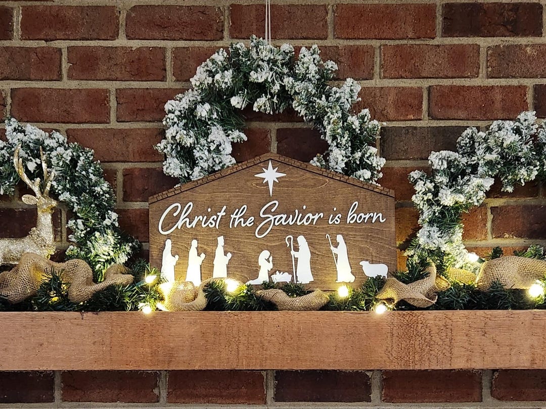 3D Nativity Scene, Christmas Decor, Christian Decor, Wooden Mantle Art ...