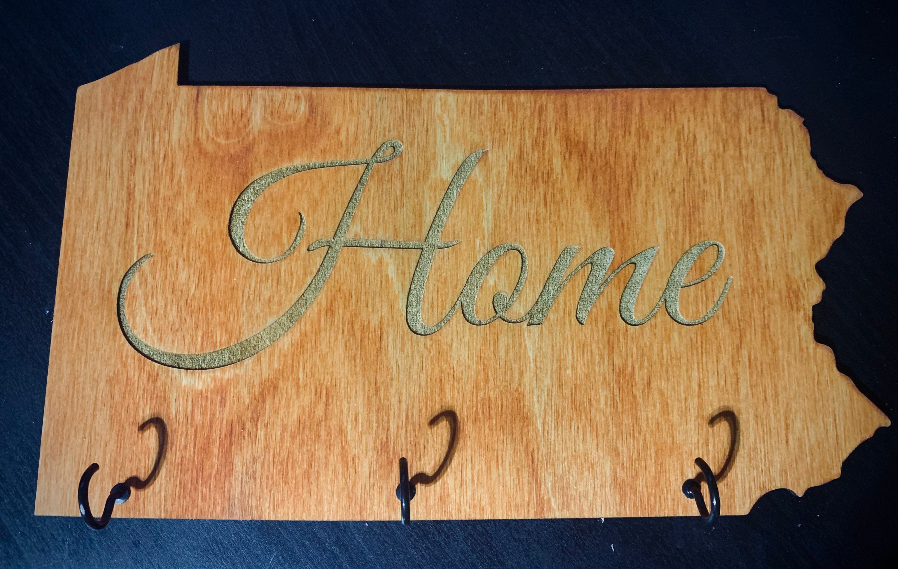 State Shaped Key Holder, Key Hanger, State Hooks, Personalized State ...