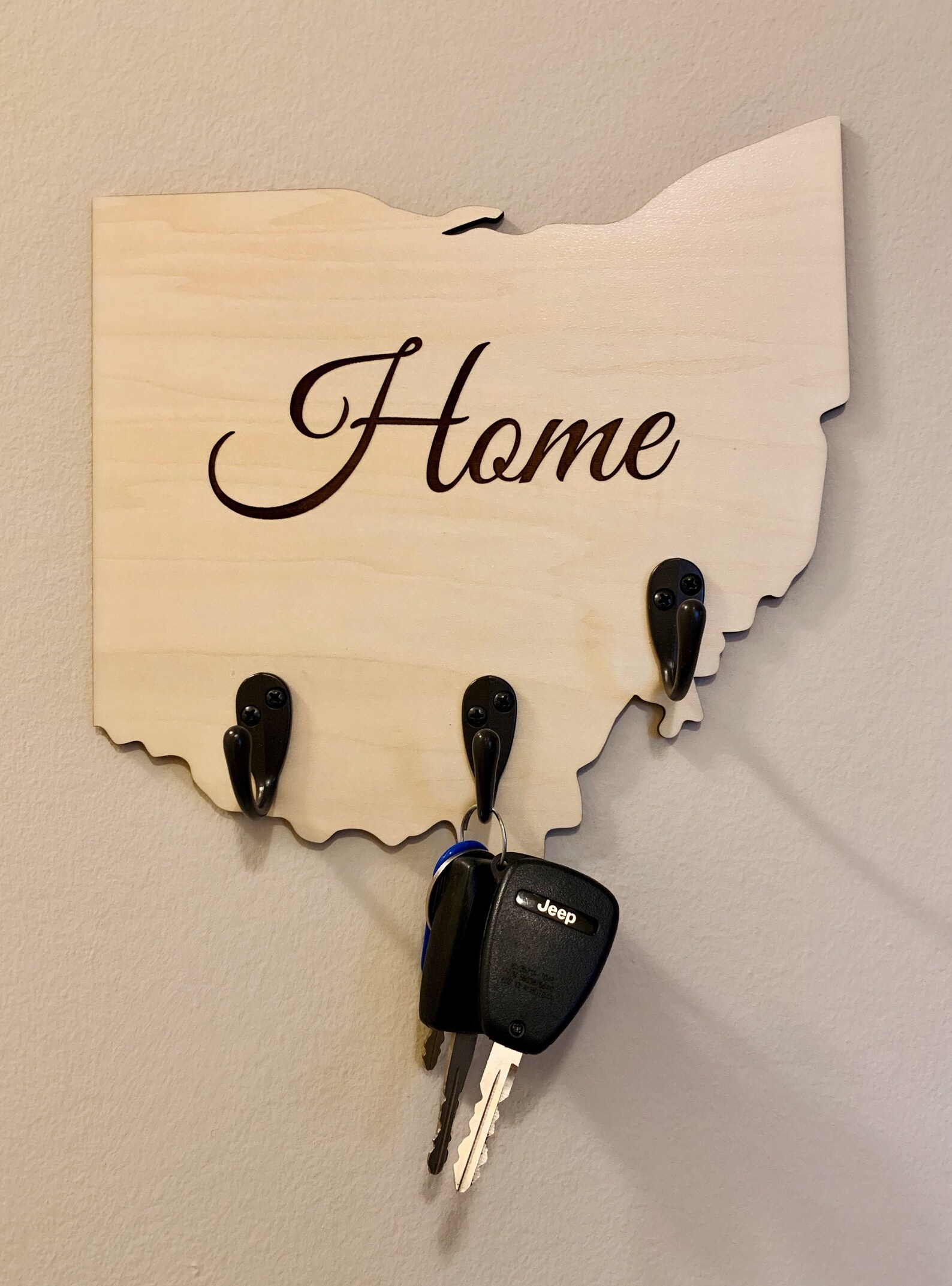 State Shaped Key Holder Key Hanger State Hooks Personalized | Etsy