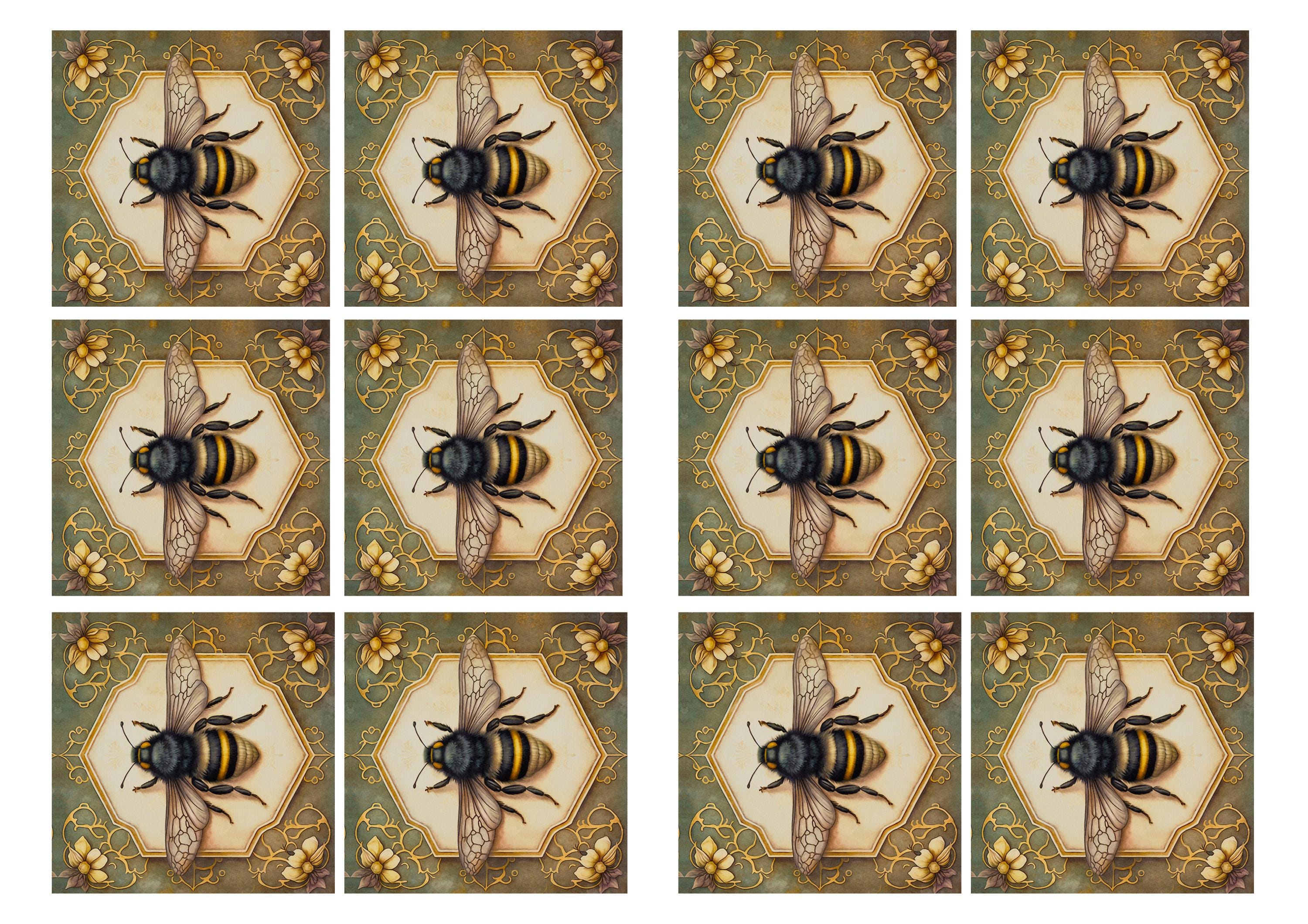 Rice Paper for Decoupage / Bee Bees / 1 Rice Paper / A4 / Customizable ...