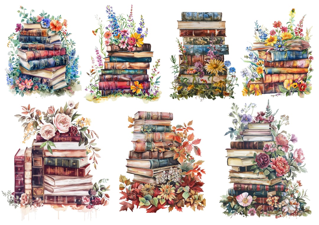 Rice Paper for Decoupage / Book Stack / 1 Rice Paper / A4 / A5 ...