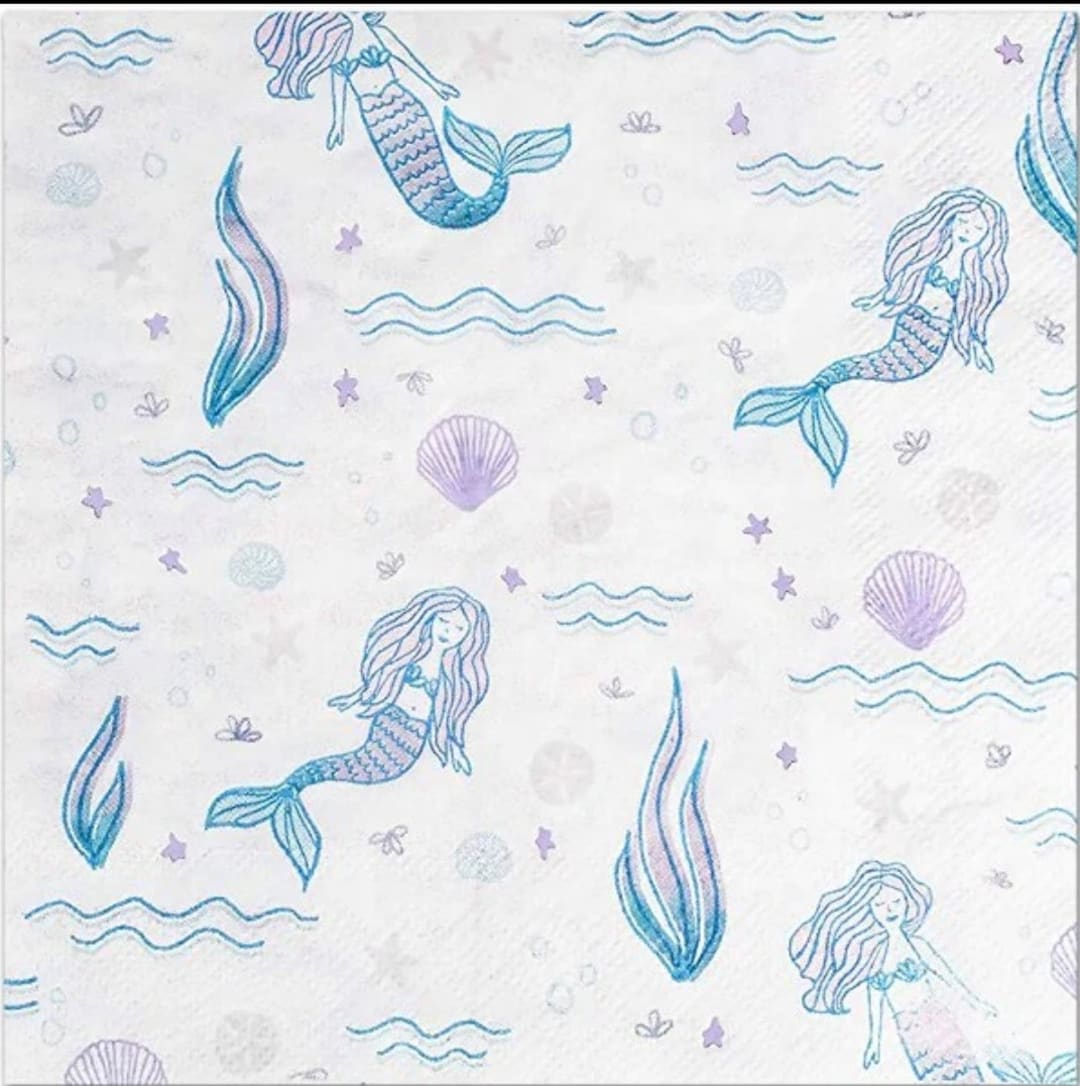Decoupage Napkins Mermaid Paper Napkins Set of 3 Luncheon Size - Etsy