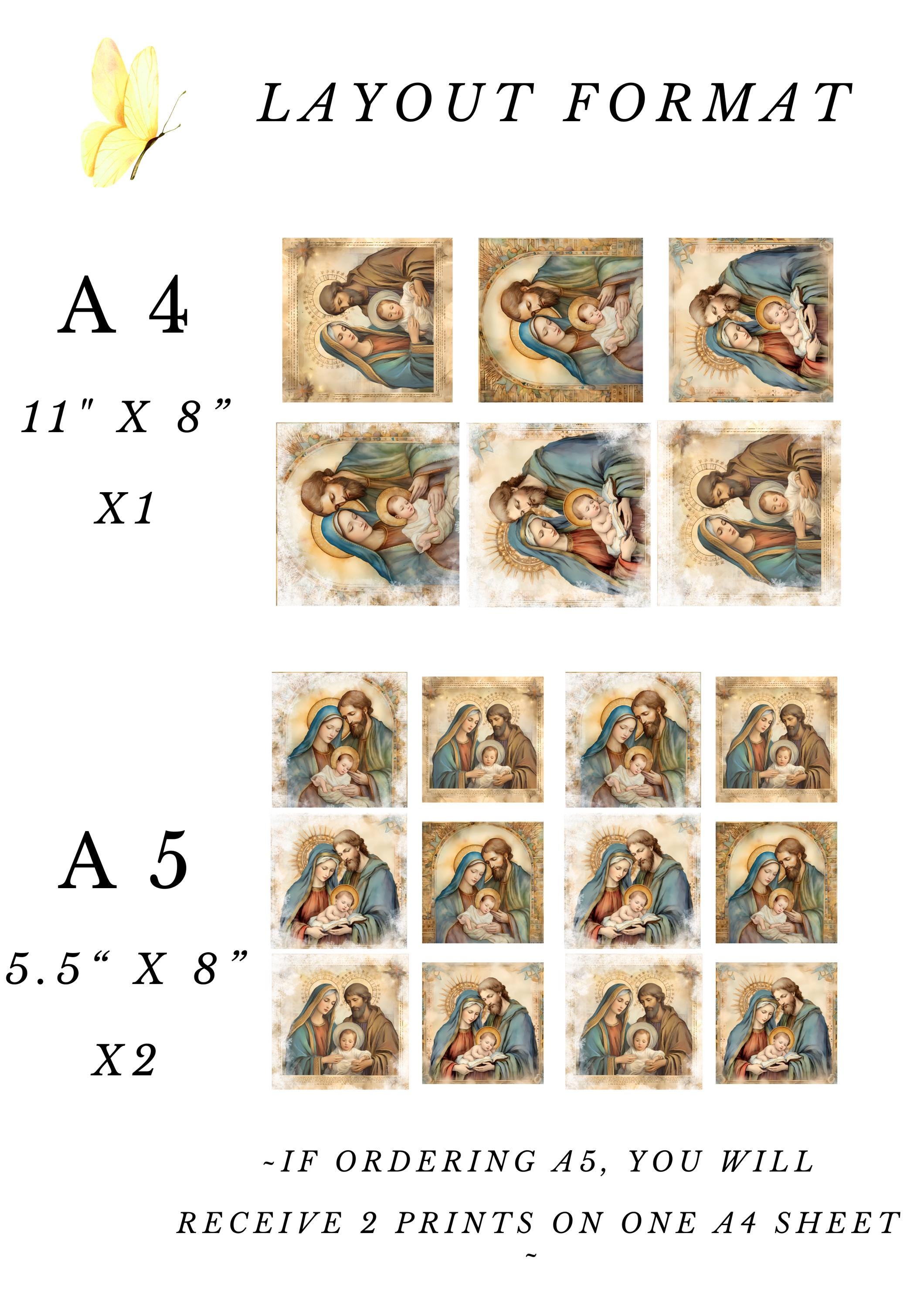 Rice Paper for Decoupage / Nativity Holy Family Christian Jesus / 1 ...