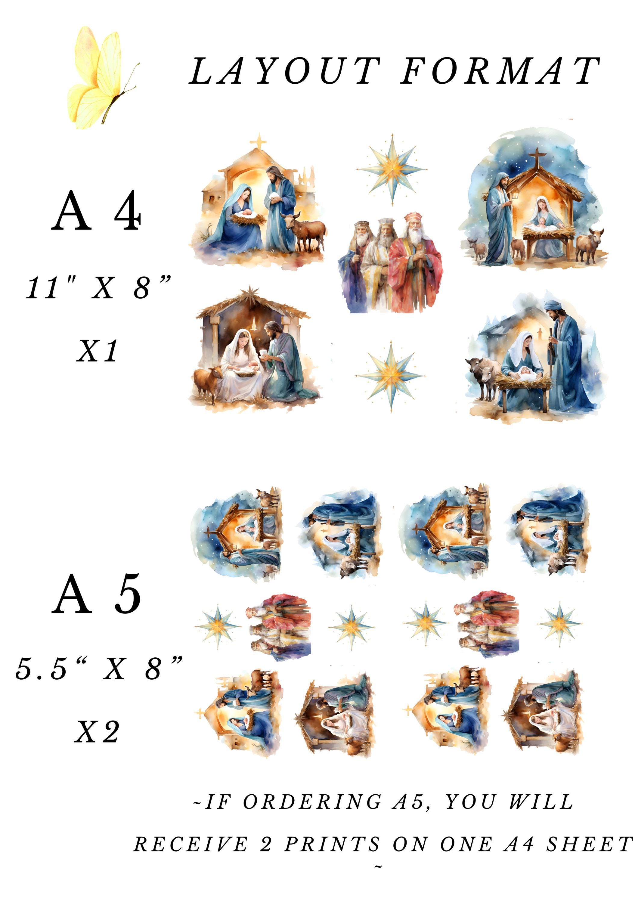 Rice Paper for Decoupage / Nativity / 1 Rice Paper / A4 / Customizable ...