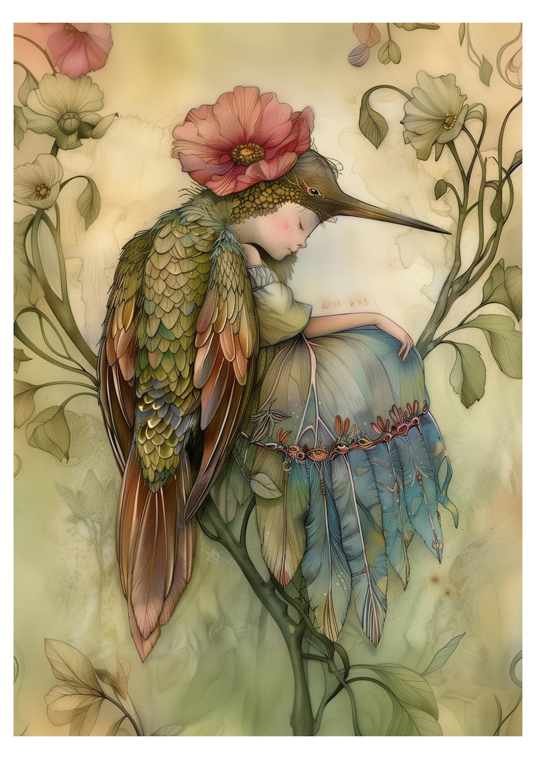 Rice Paper for Decoupage /hummingbird Fairy Fairies / 1 Rice Paper / A4 ...