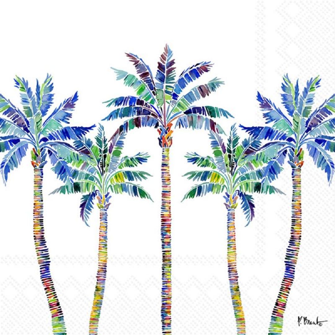 Decoupage Napkins- Tropical Palm Tree Leaf Paper Napkins- Set of 3 ...