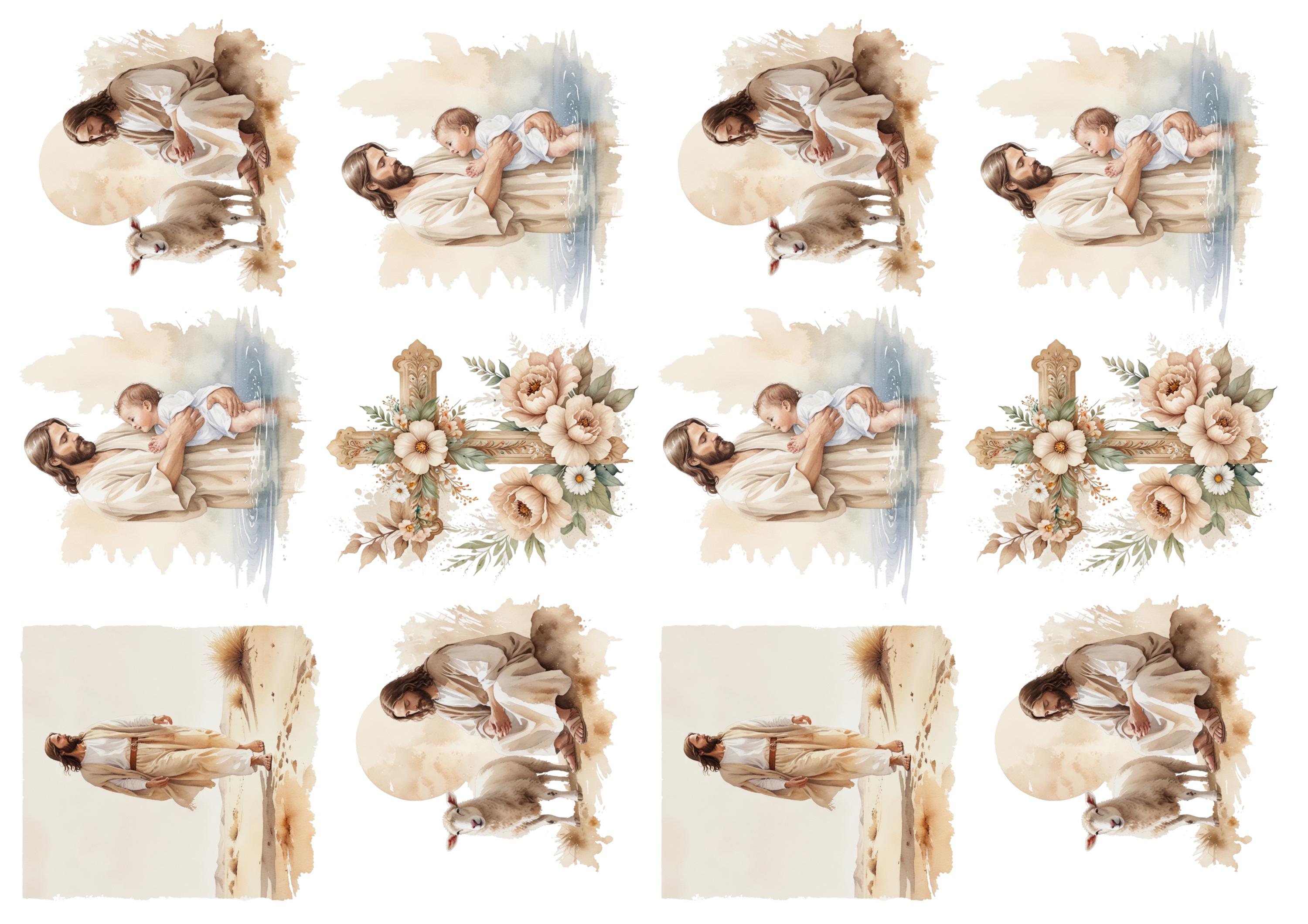 Rice Paper for Decoupage / Jesus Baby Baptism Nativity / 1 Rice Paper ...