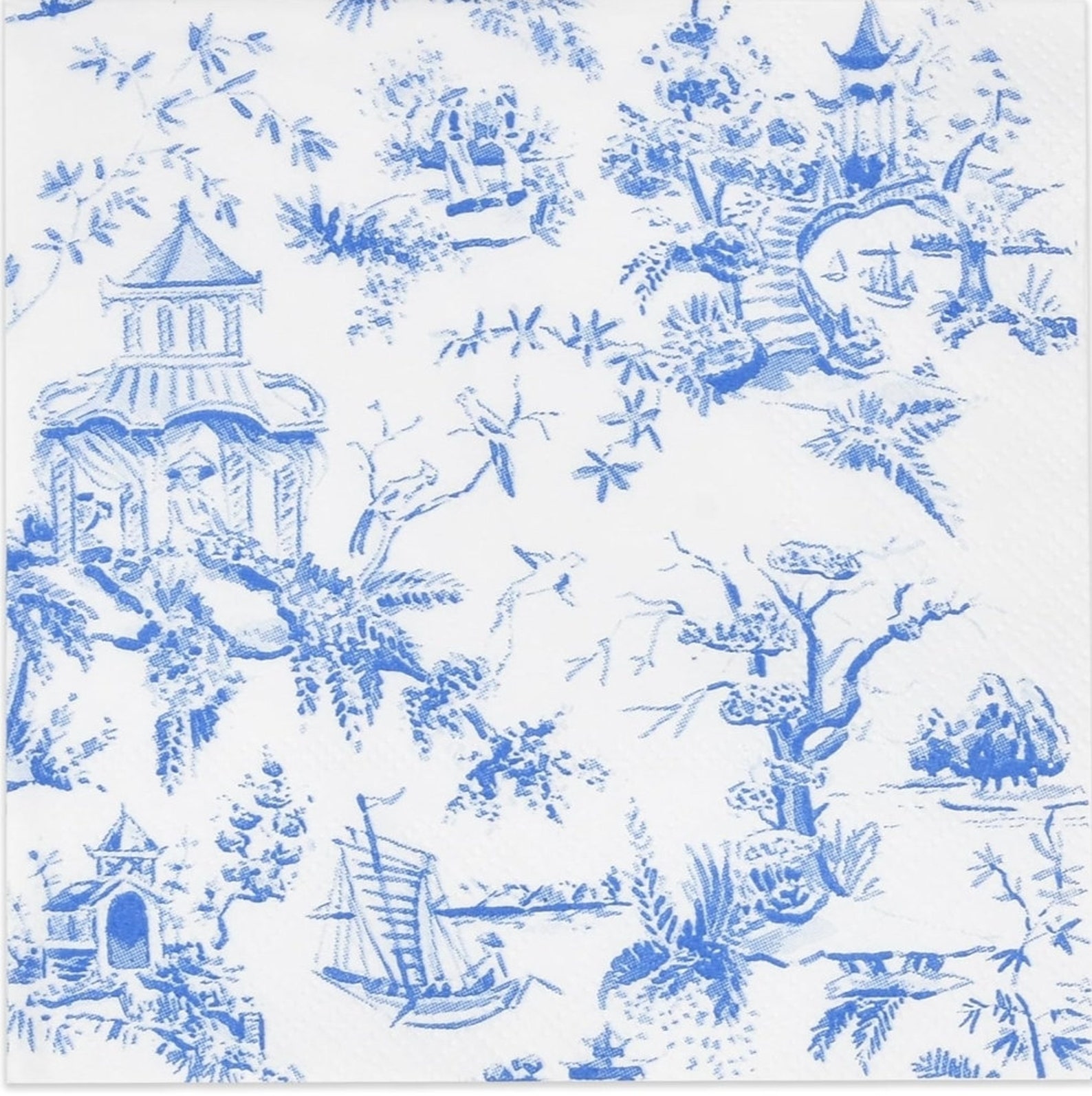 Decoupage Napkins - Blue White Toile Paper Napkins - Set of 3- Cocktail ...