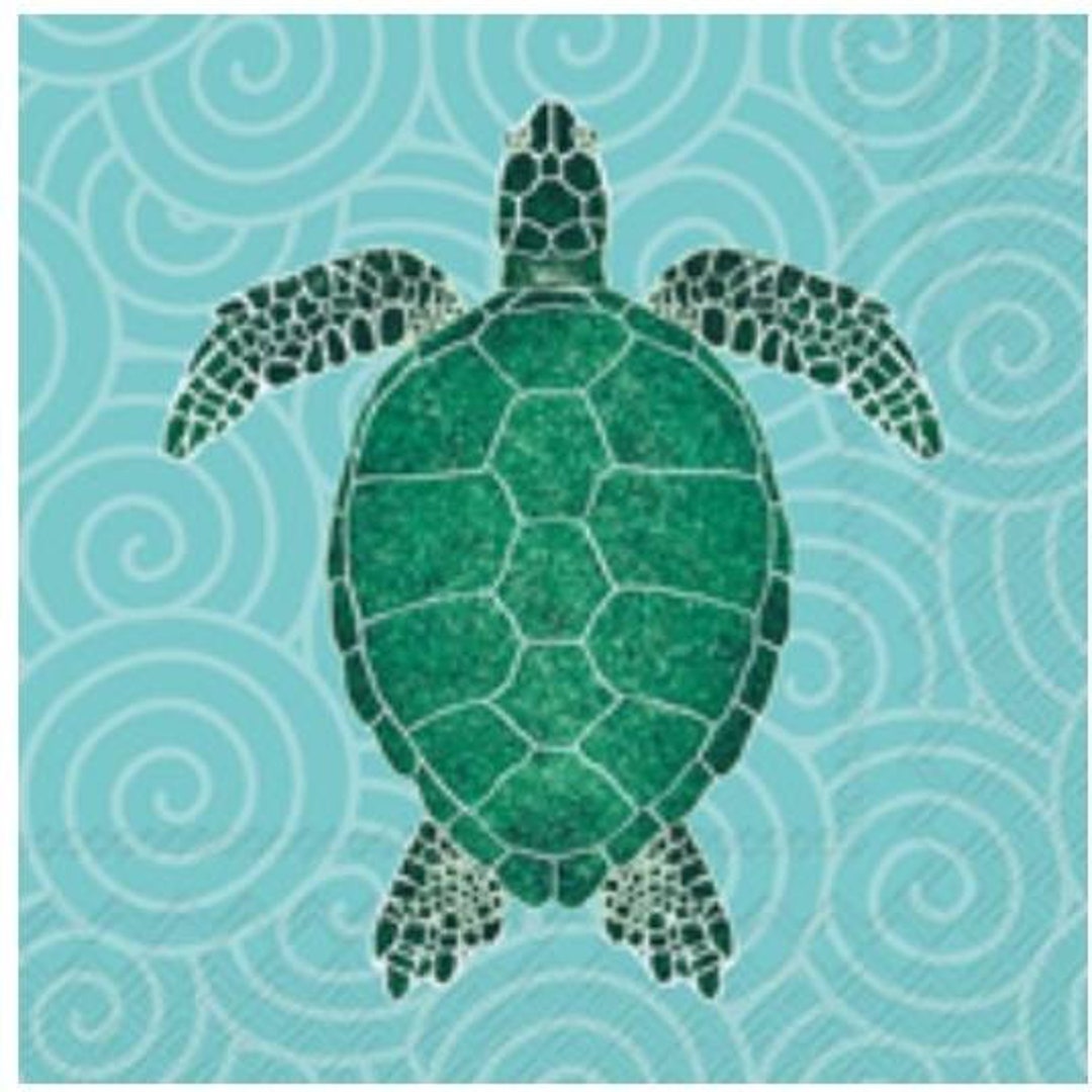 Decoupage Napkins Sea Turtle Paper Napkins Set of 3 Cocktail Size - Etsy