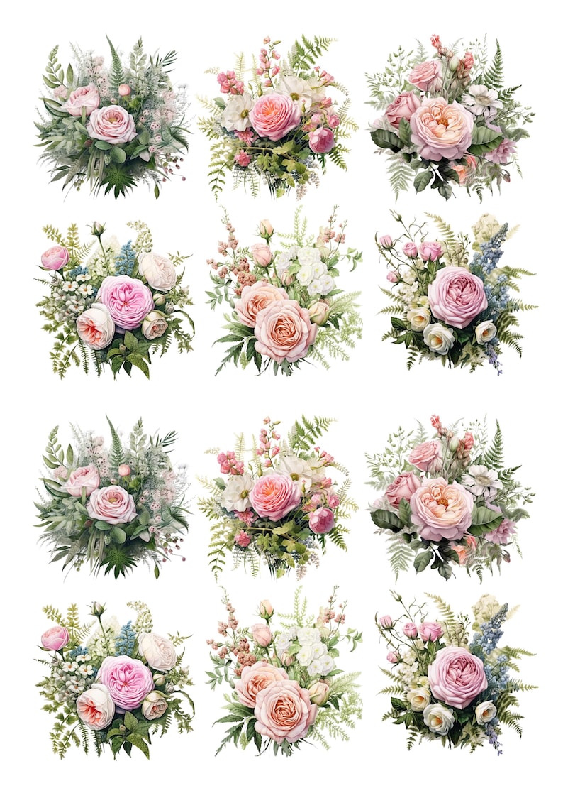 Rice Paper for Decoupage / Rose Bouquet Rice Paper / 1 Rice Paper / A4 ...
