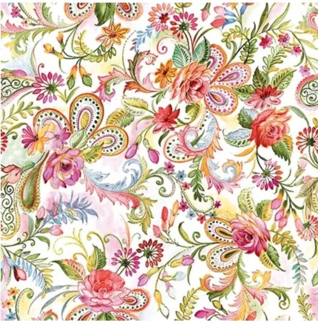 Decoupage Napkins- Paisley Floral Pattern Paper Napkins- Set of 3 ...