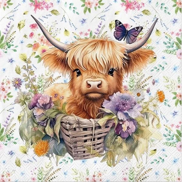 Highland Cows Decoupage Napkins - Etsy