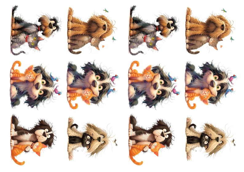 Rice Paper for Decoupage / Dog Cat Friends Quirky Dogs Cats / 1 Rice ...