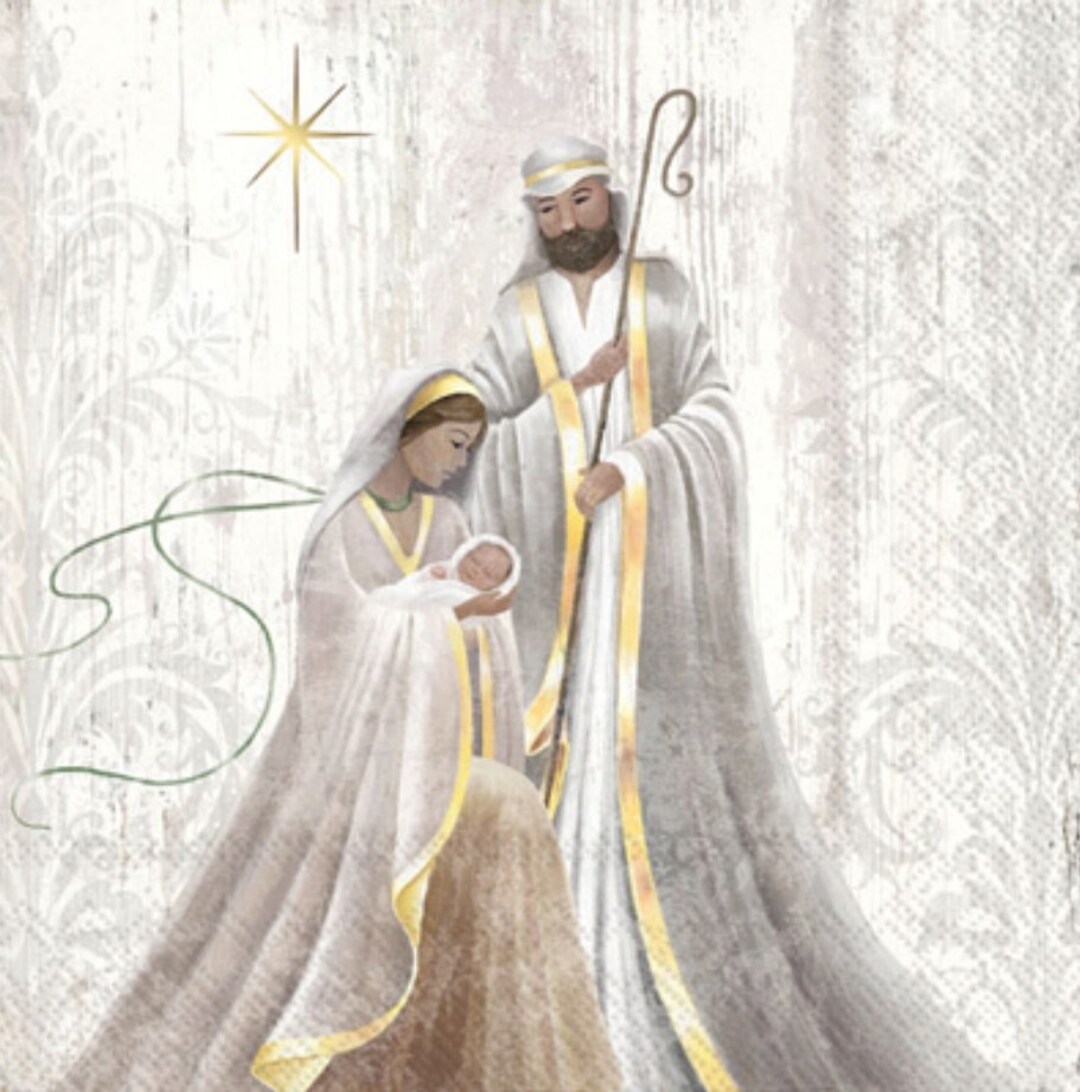 Decoupage Napkins- Nativity Paper Napkins- Set of 3- Cocktail Size - Etsy