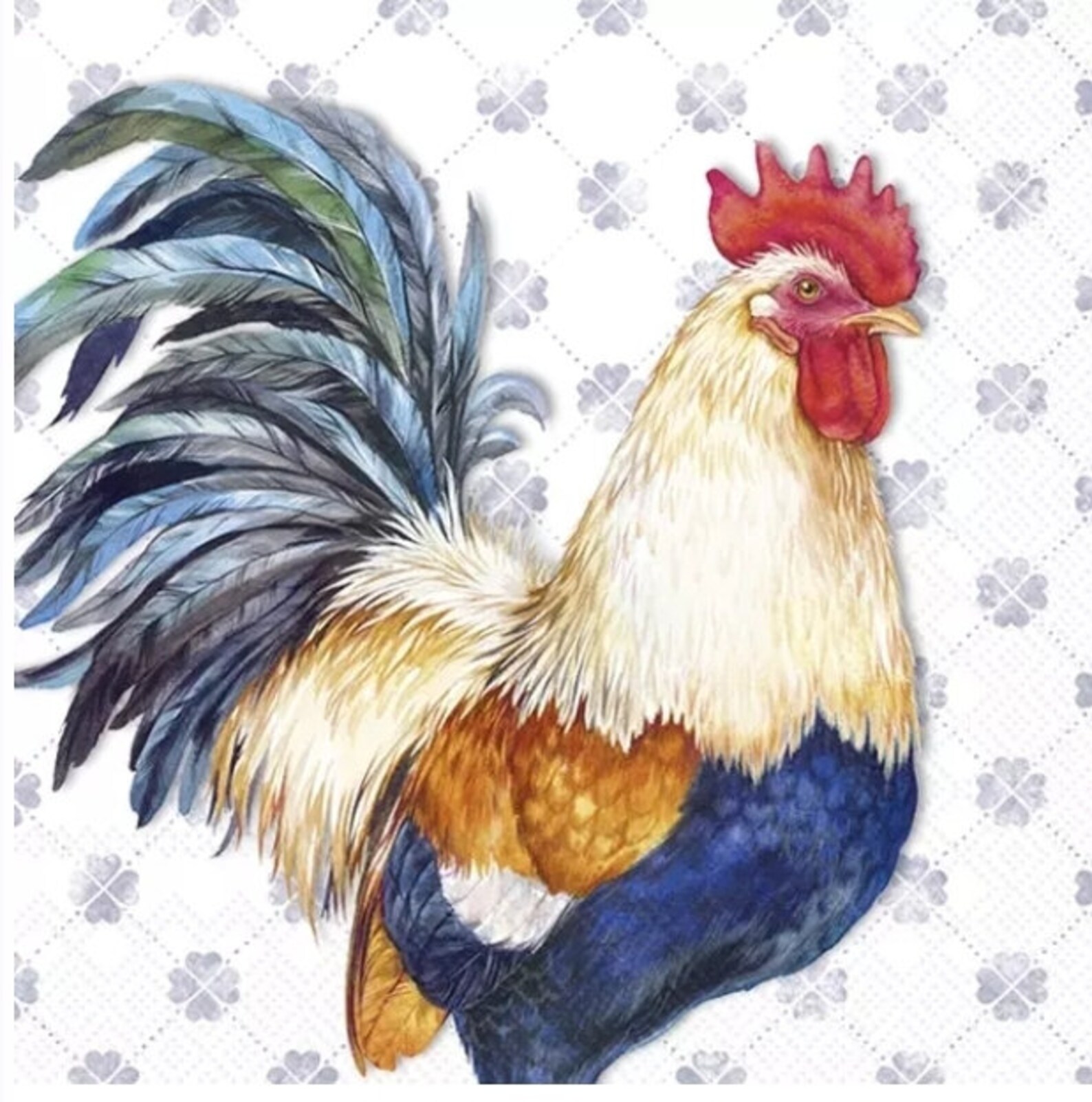 Decoupage Napkins Chicken Rooster Paper Napkins Set of 3 Cocktail Size ...