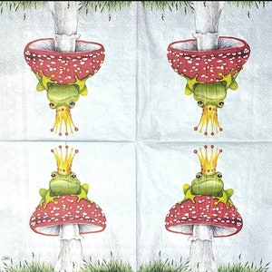 Decoupage Napkins Frog Paper Napkins Set of 3 Cocktail - Etsy