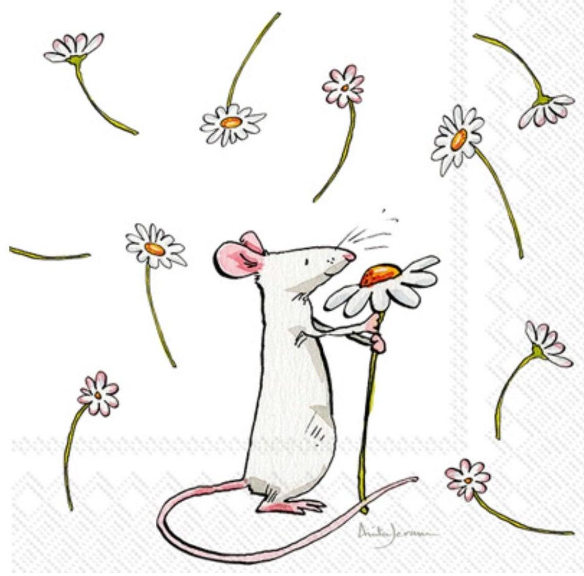 Decoupage Paper Napkins - Mouse Valentines Daisy Paper Napkins - Set of ...