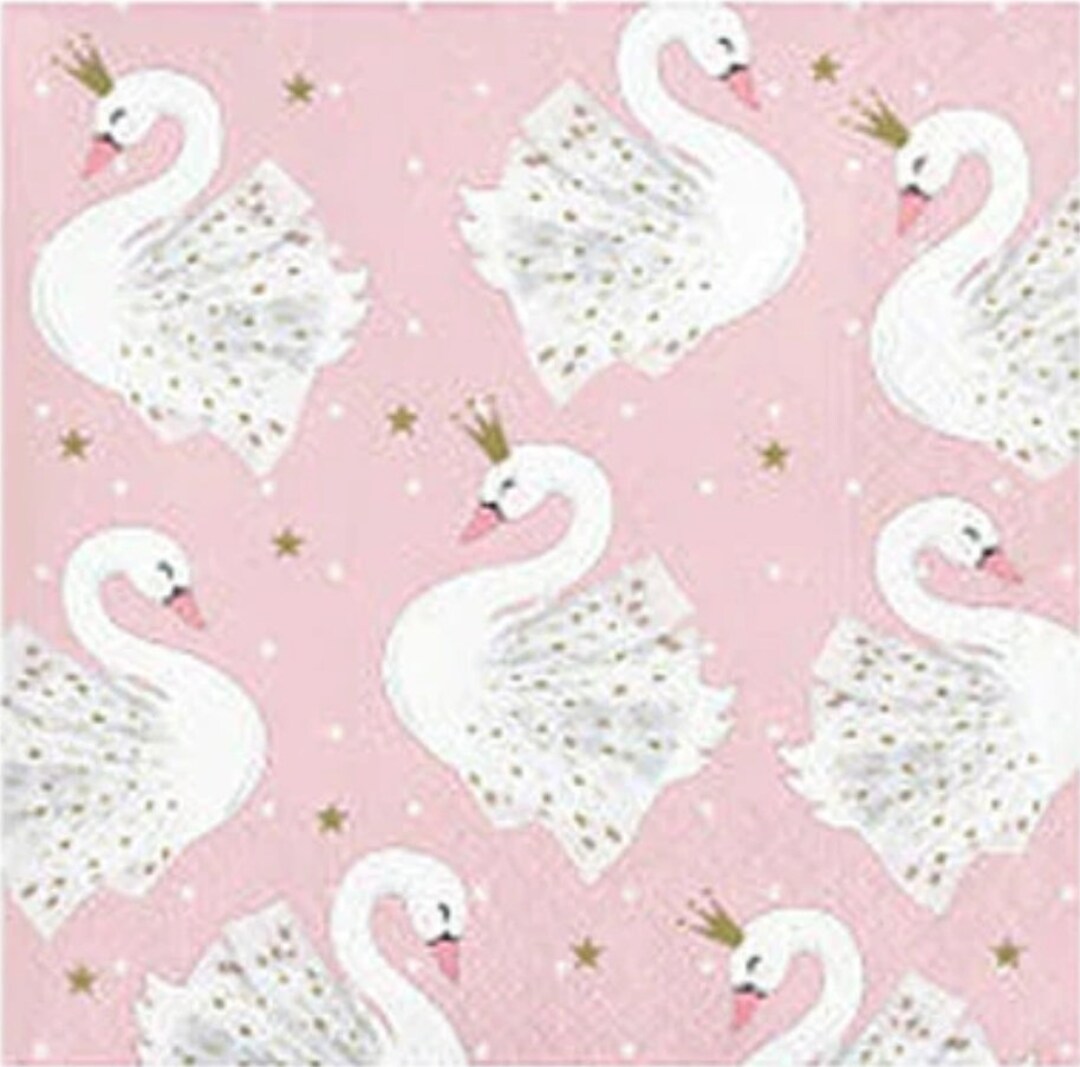 Decoupage Napkins Swan Princess Paper Napkins Set of 3 - Etsy