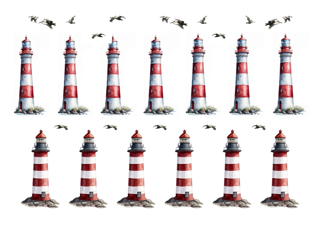 Rice Paper for Decoupage / Lighthouse Lighthouses / 1 Rice Paper / A4 ...