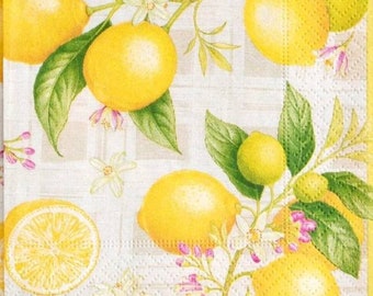 Lemon Paper Napkins - Etsy