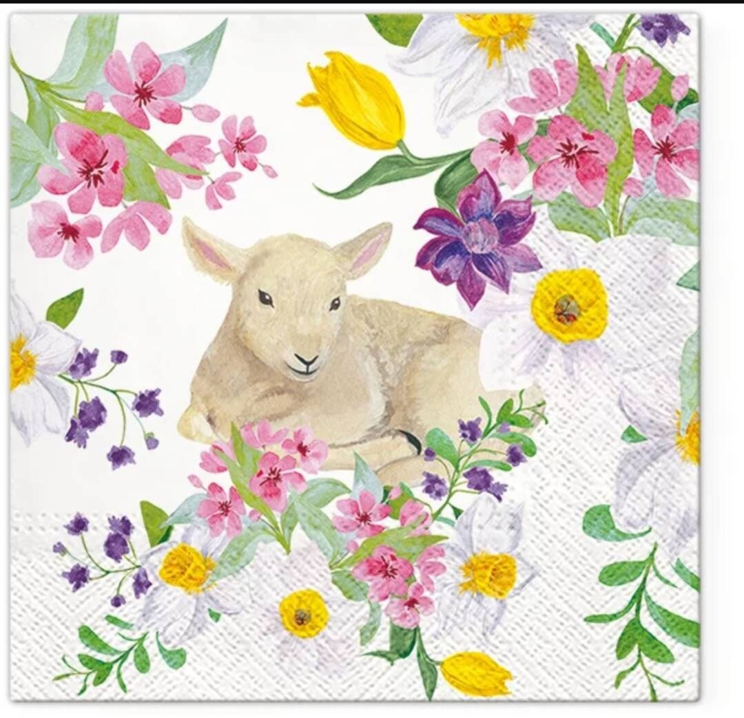 3 Decoupage Napkins Lamb Paper Napkins Set of 3 Luncheon Size - Etsy
