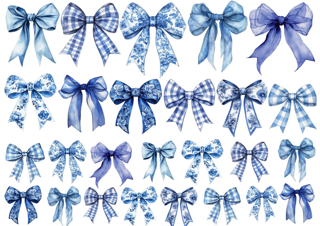 Rice Paper for Decoupage / Blue Bows Coquette / 1 Rice Paper / A4 ...