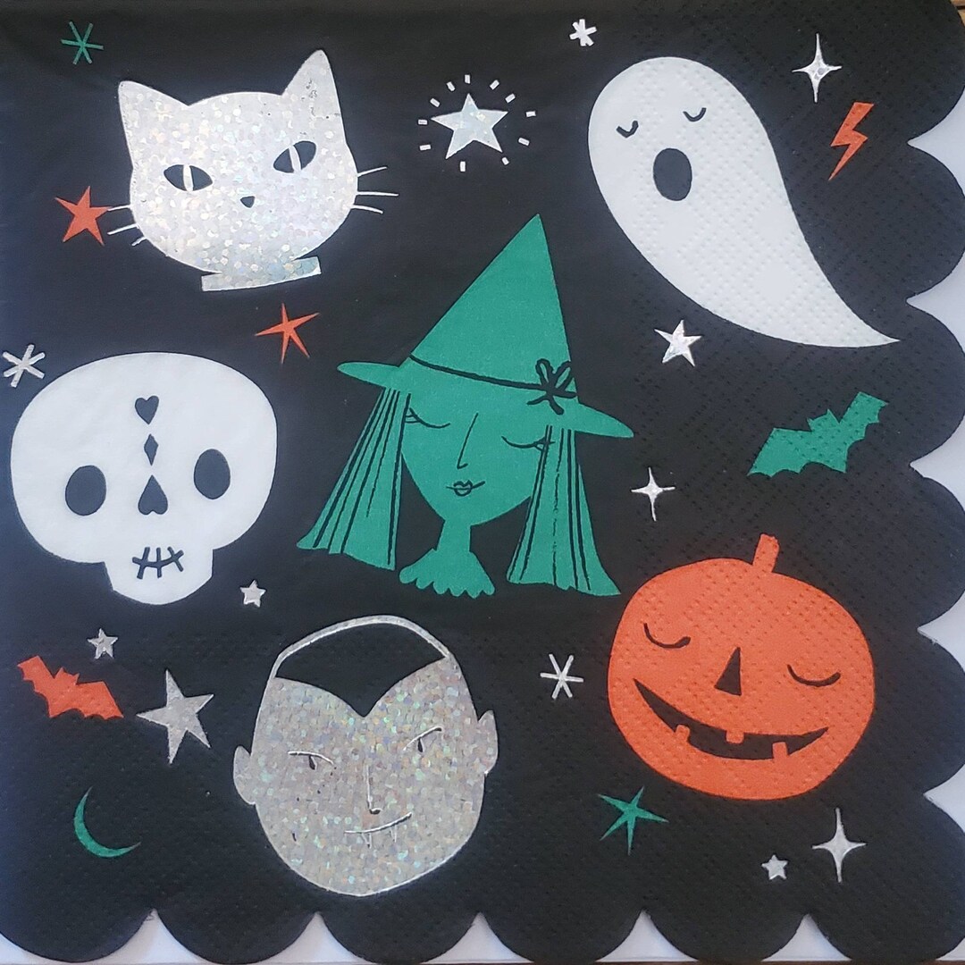 Decoupage Napkins- Halloween Witch Paper Napkins- Set of 3 - Luncheon ...
