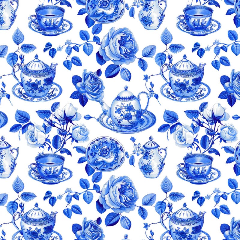 Blue White Teapot - Etsy