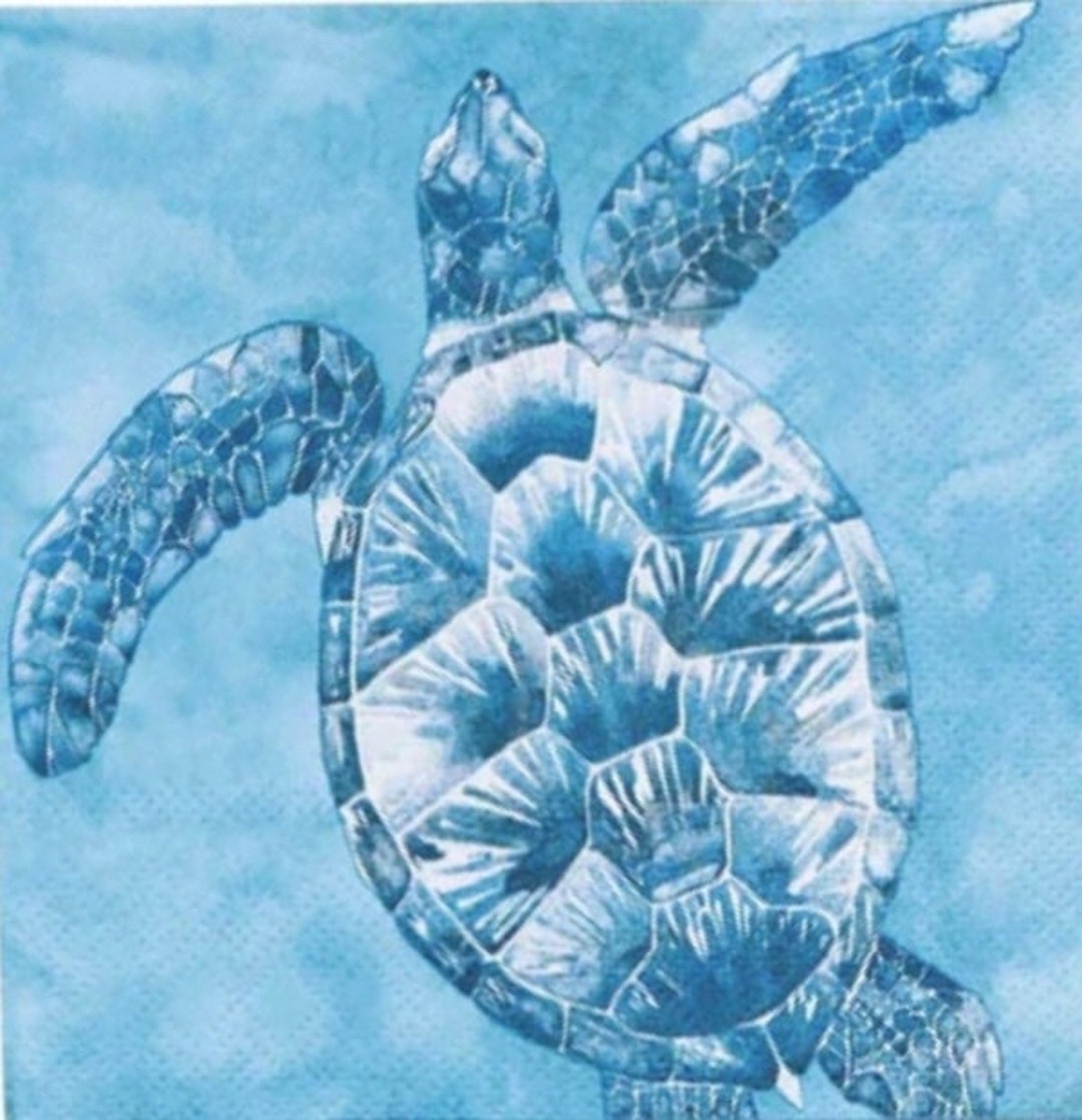 Decoupage Napkins- Sea Turtle Paper Napkins- Set of 3- Cocktail Size - Etsy