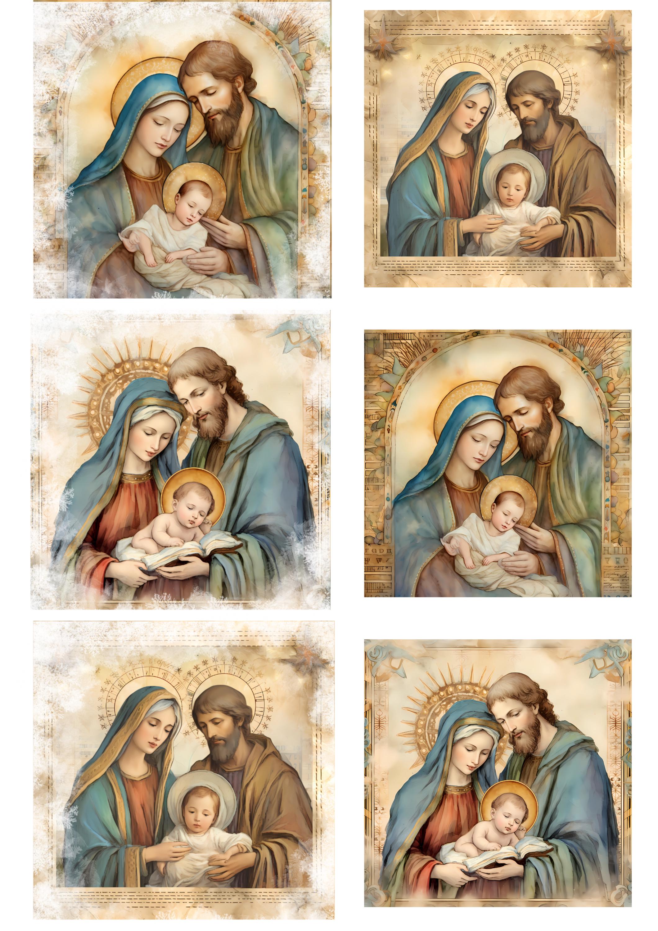 Rice Paper for Decoupage / Nativity Holy Family Christian Jesus / 1 ...