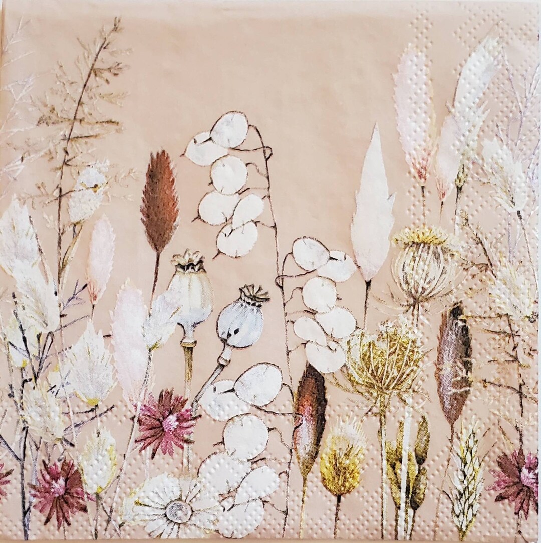 Decoupage Paper Napkins - Fall Flowers Paper Napkins- Set of 3 ...