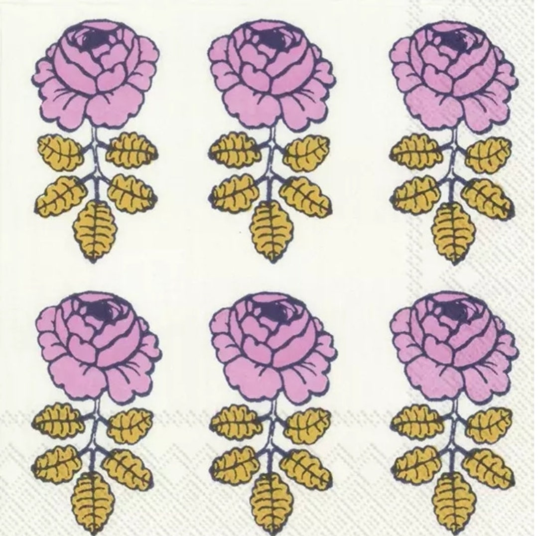 Decoupage Napkins- Rose Paper Napkins- Set of 3- Cocktail Size - Etsy