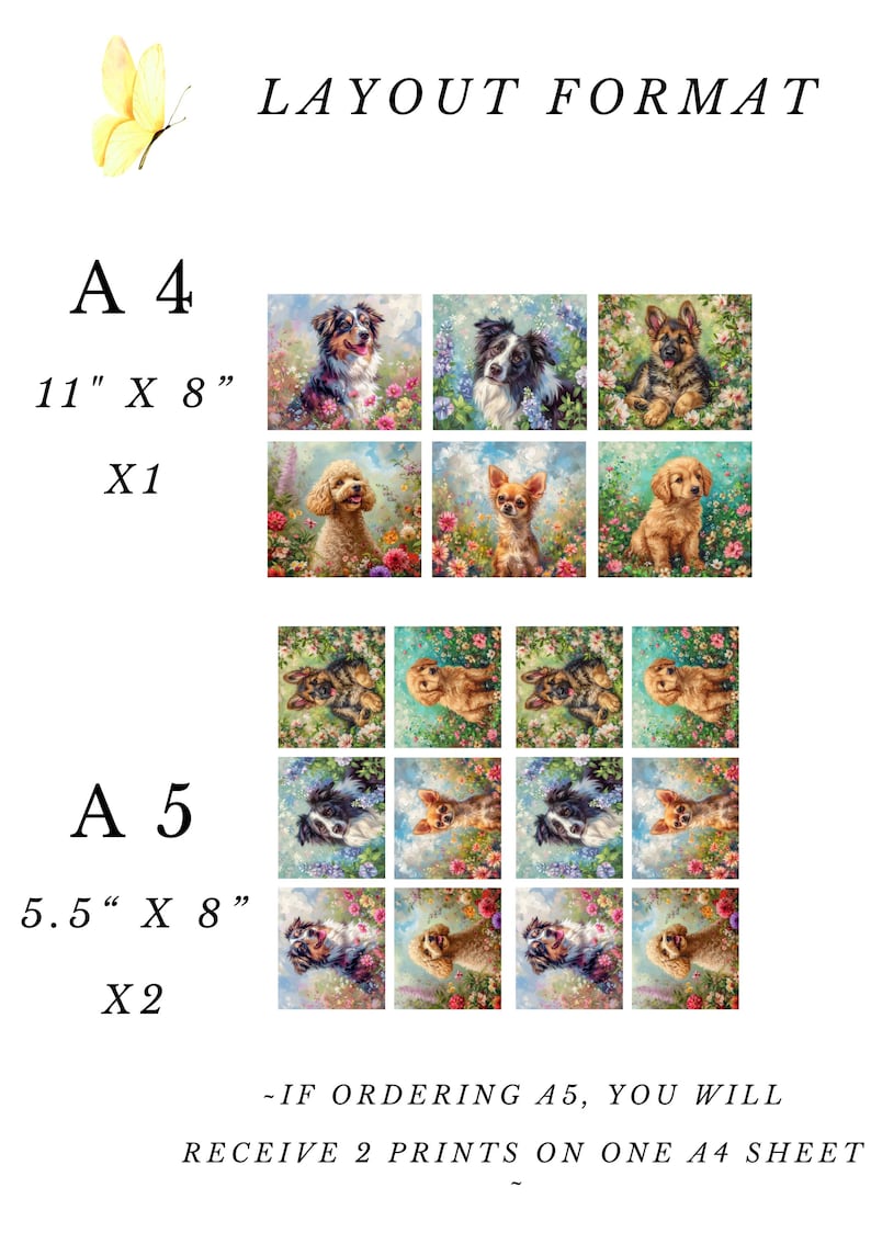 Rice Paper for Decoupage / Dog Dogs / 1 Rice Paper / A4 / A5 ...