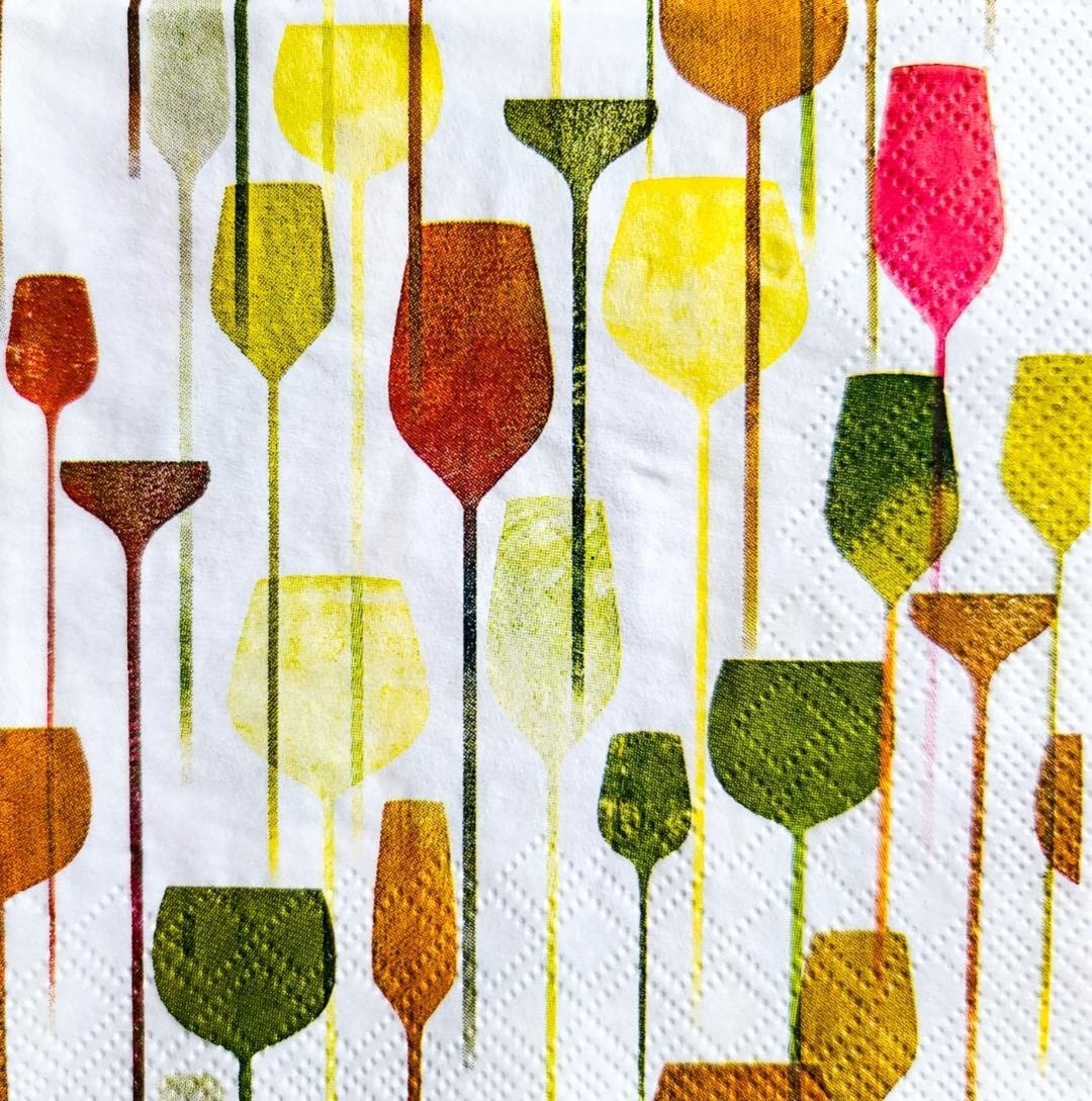 Decoupage Napkins- Wine Paper Napkins- Set of 3- Cocktail Size - Etsy